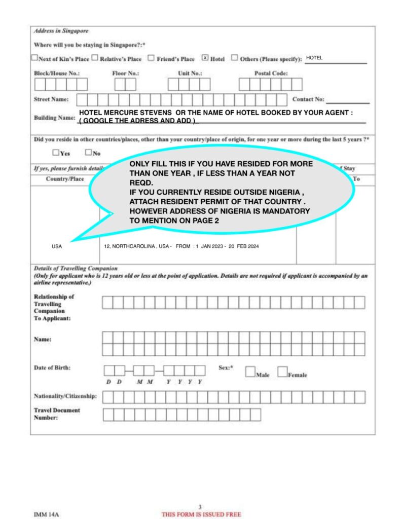 VISA Form Requirements – The Golden Gate Travel S Pte Ltd